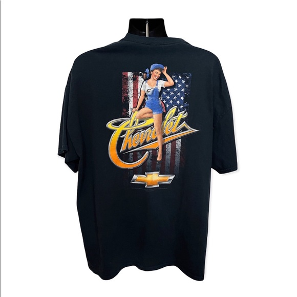 Gildan | Shirts | Chevrolet Pin Up Girl American Flag Tshirt Size 2xl ...